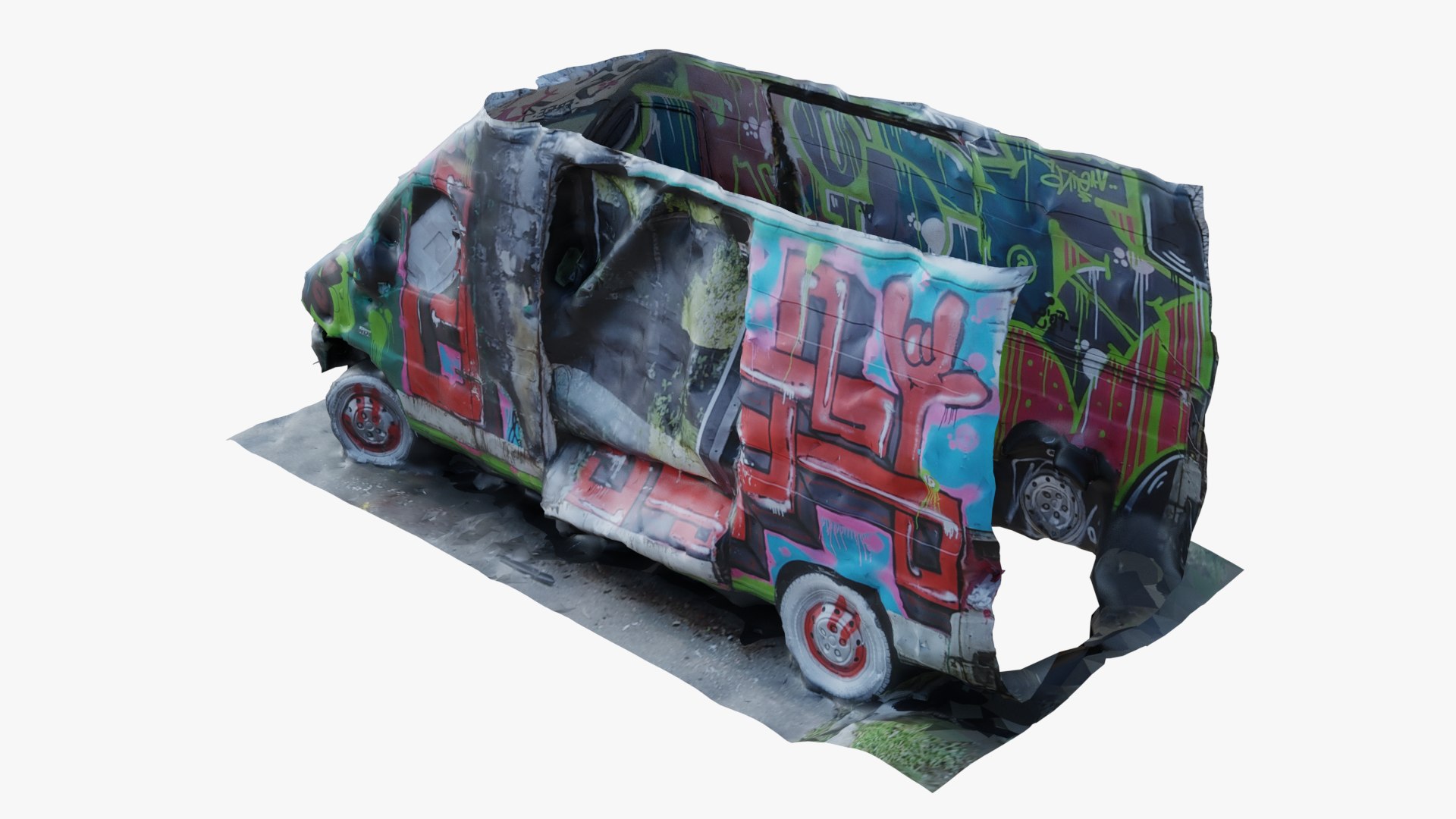 Wrecked Van 3D Model - TurboSquid 1501280