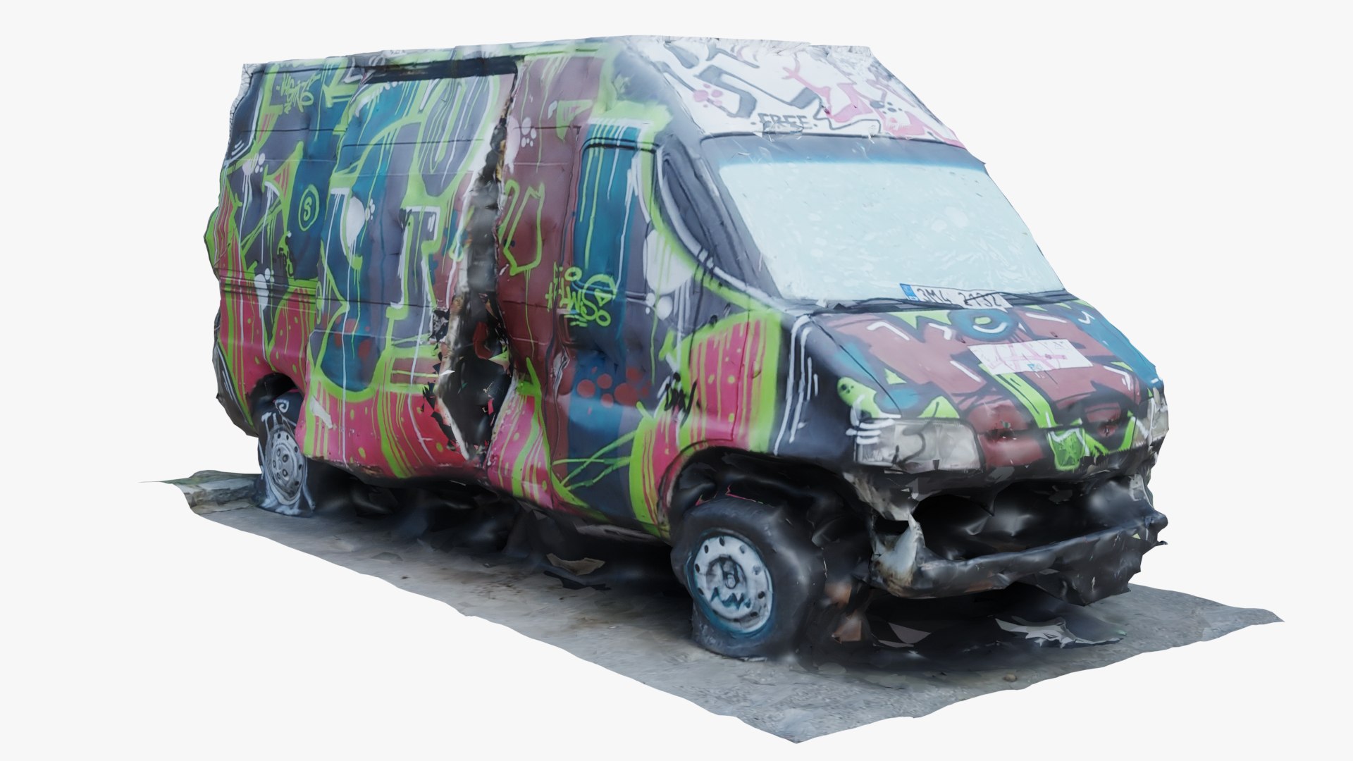 Wrecked Van 3D Model - TurboSquid 1501280