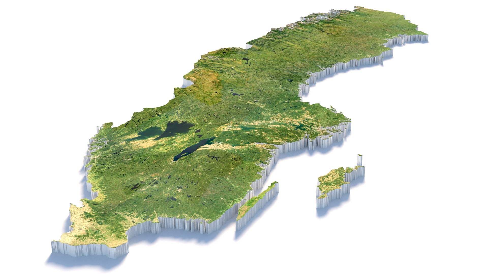 Sweden Sverige Terrain Map 3D Model - TurboSquid 2336768