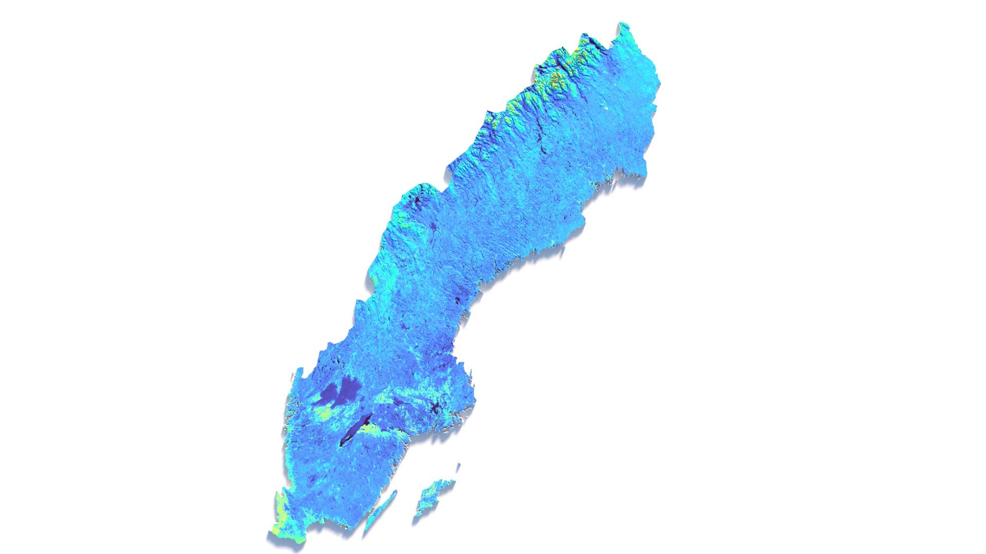 Sweden Sverige Terrain Map 3D Model - TurboSquid 2336768
