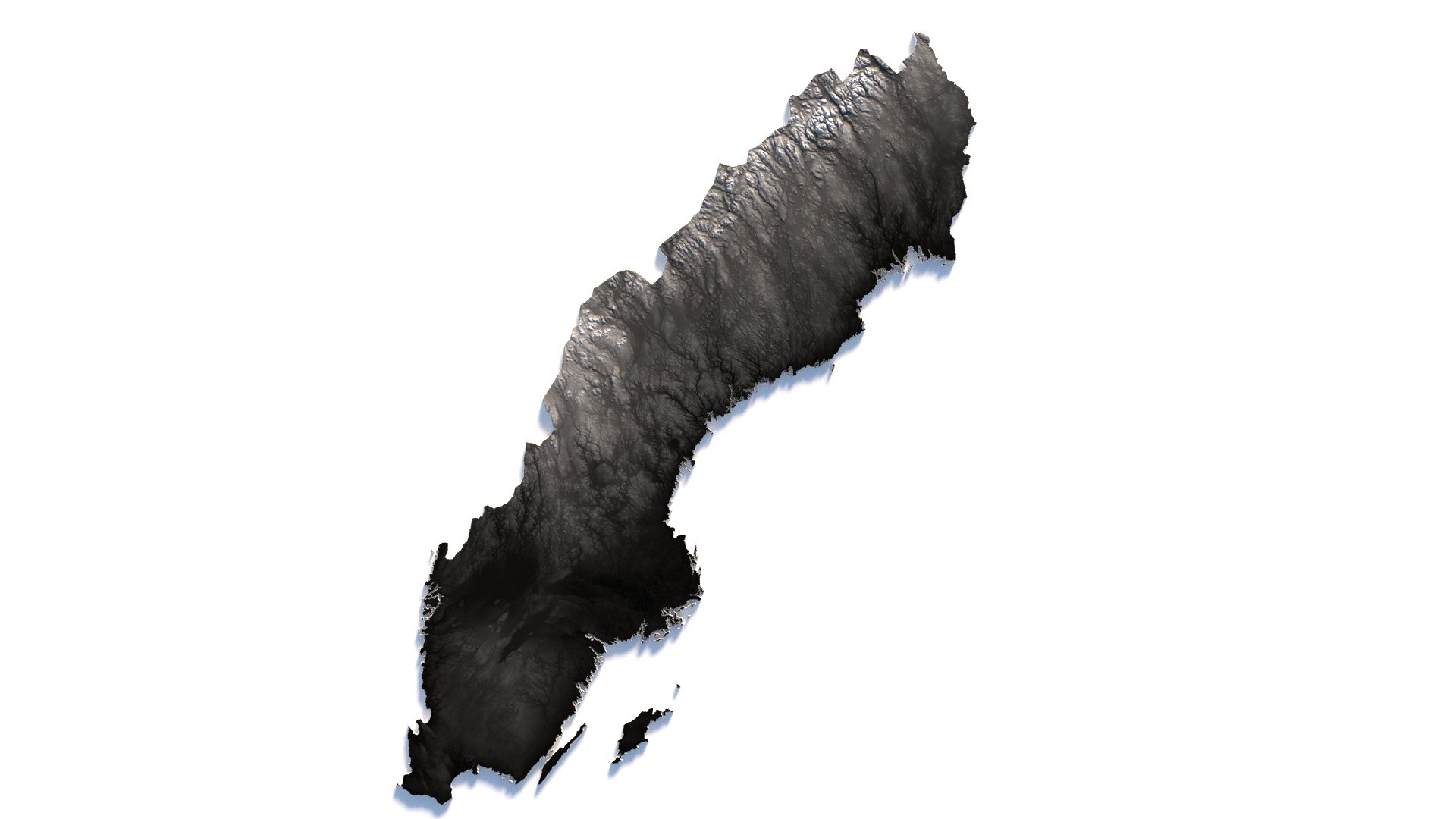 Sweden Sverige Terrain Map 3D Model - TurboSquid 2336768