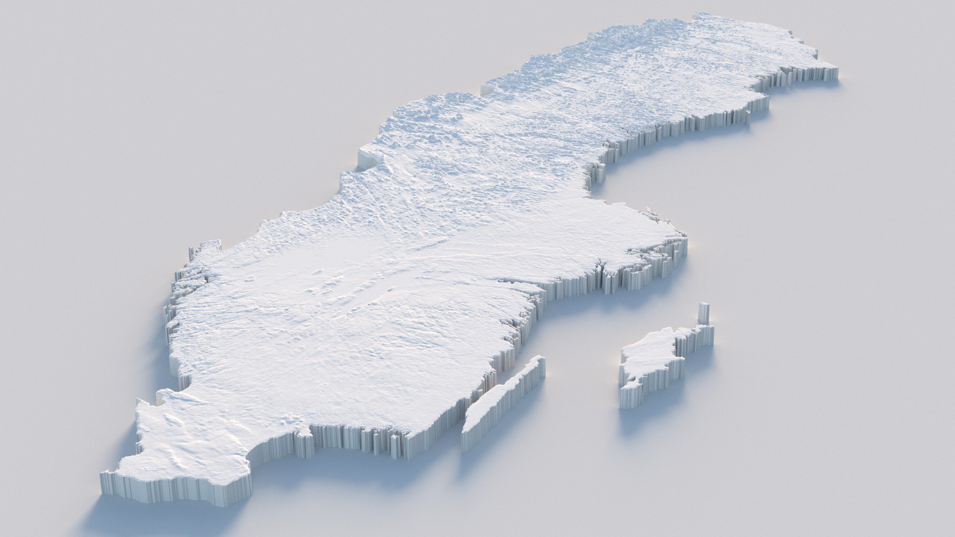 Sweden Sverige Terrain Map 3D Model - TurboSquid 2336768