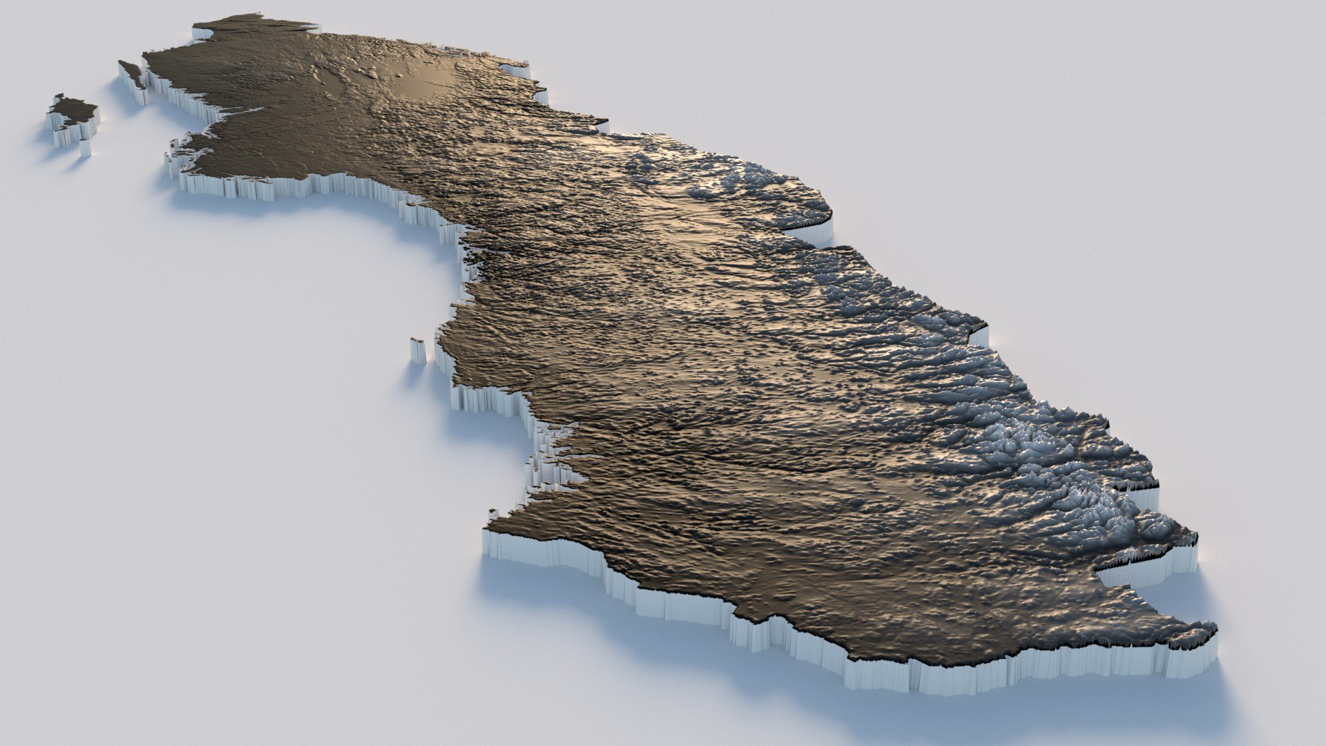 Sweden Sverige Terrain Map 3D Model - TurboSquid 2336768