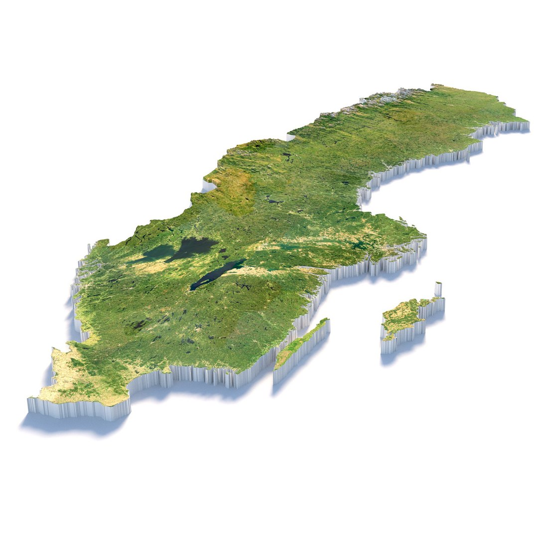 Sweden Sverige Terrain Map 3D Model - TurboSquid 2336768
