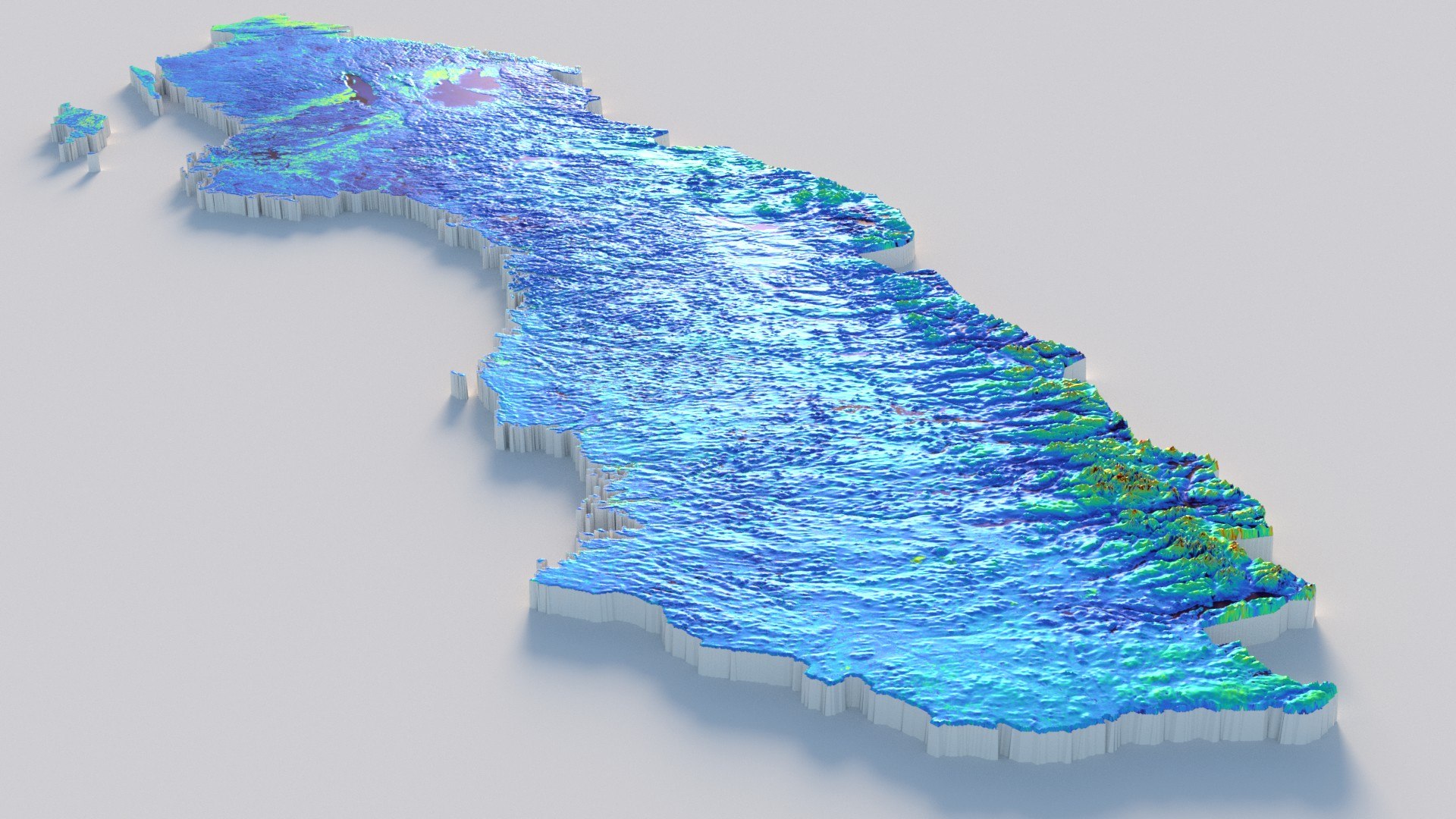 Sweden Sverige Terrain Map 3D Model - TurboSquid 2336768