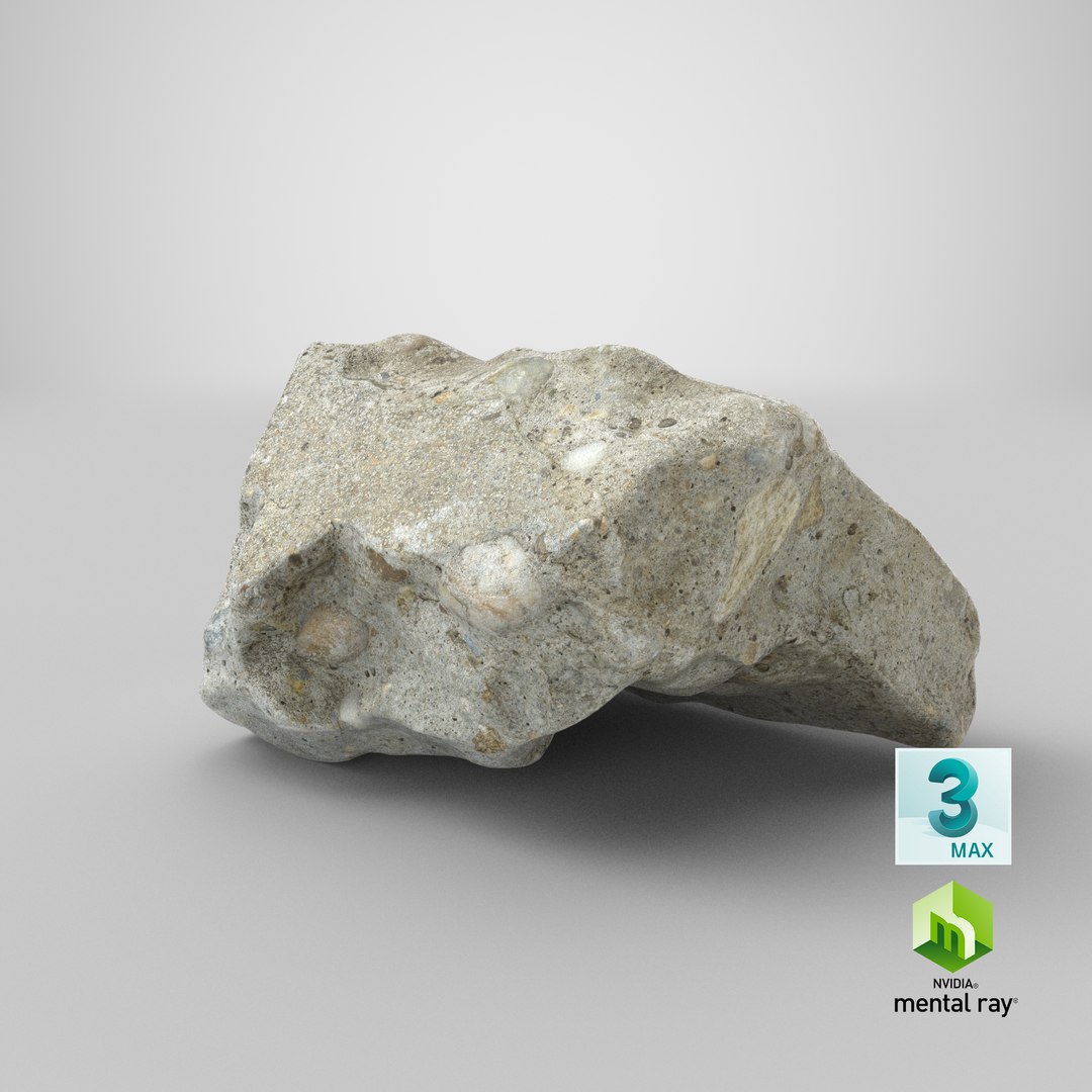 3D Model Broken Concrete Piece 12 - TurboSquid 1518845