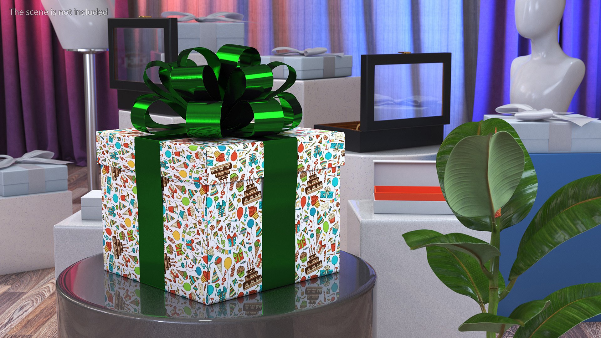 3D Wrapped Gift Box With Bow - TurboSquid 2264714