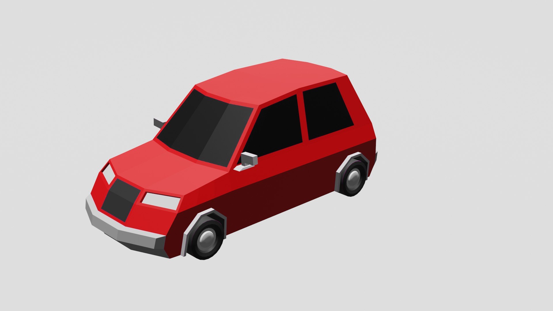 Cartoon Mini Car Low poly Red model - TurboSquid 2045568