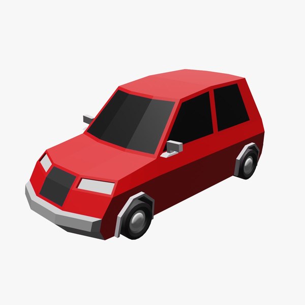 Cartoon Mini Car Low poly Red model - TurboSquid 2045568