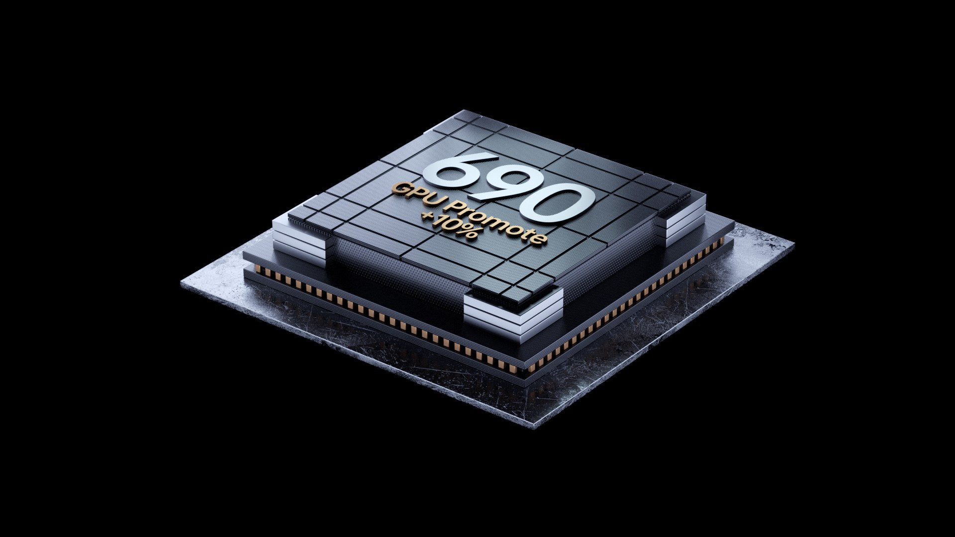 3D Model Core Circuit Board Of CPU Capacitance Science Fiction Chip ...