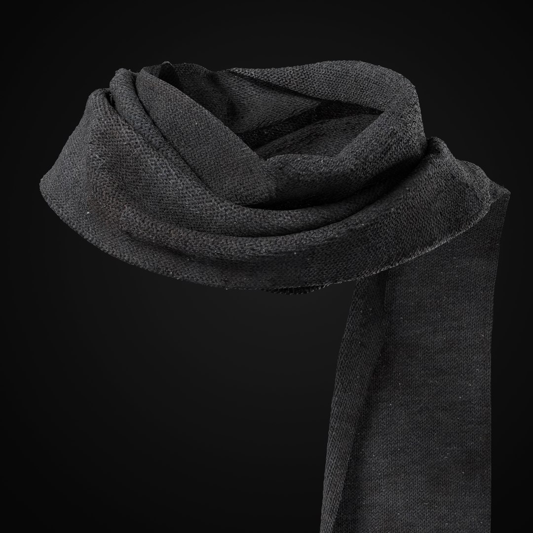 3D Game-Ready High Qaulity Long Scarf - Grey - TurboSquid 2075755