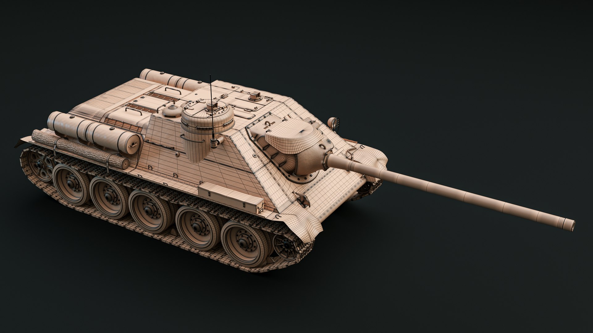 Tank Destroyer SU-100 High-Poly 3D Model 3D - TurboSquid 2017126