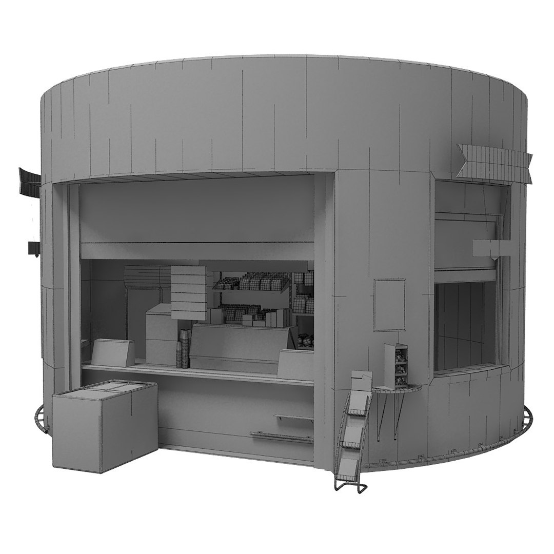 3d Kiosk Furniture Building Model