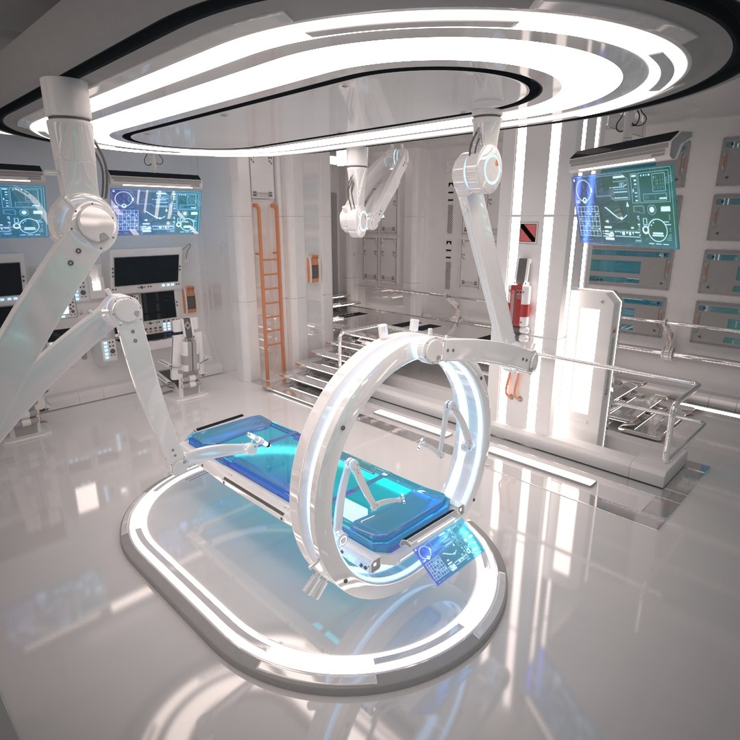 3d Futuristic Laboratory Interior Scene Model