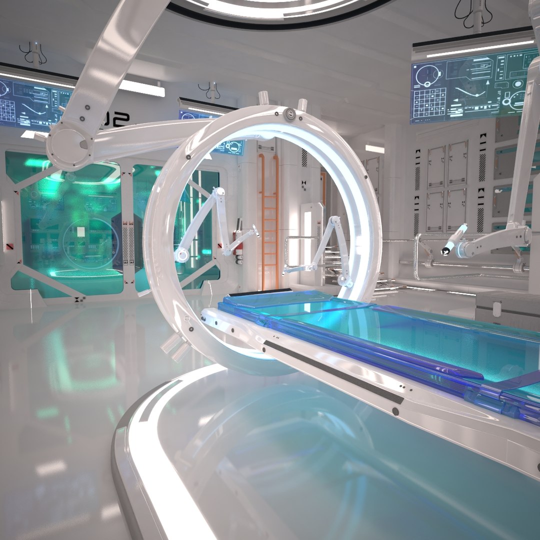 3d Futuristic Laboratory Interior Scene Model