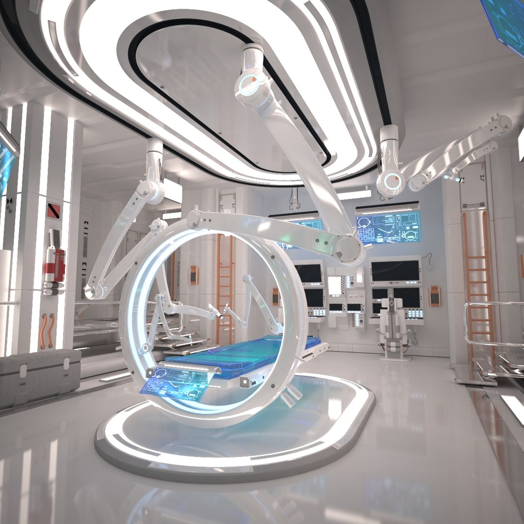 3d Futuristic Laboratory Interior Scene Model