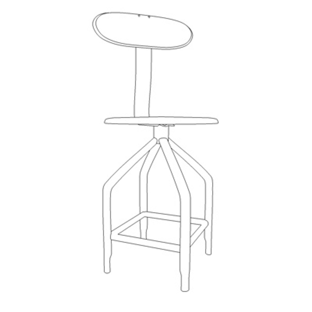 3d Model Iron Stool