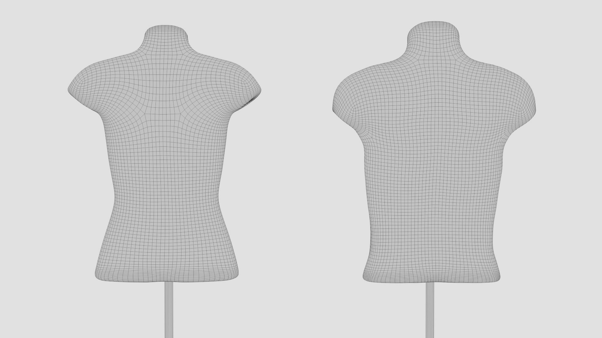Mannequin Torso Set Of Male And Female 3D - TurboSquid 1769379