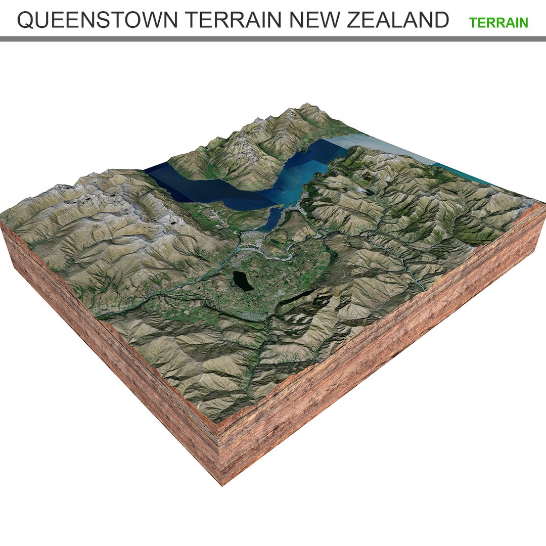 3D Queenstown Terrain New Zealand - TurboSquid 2061887