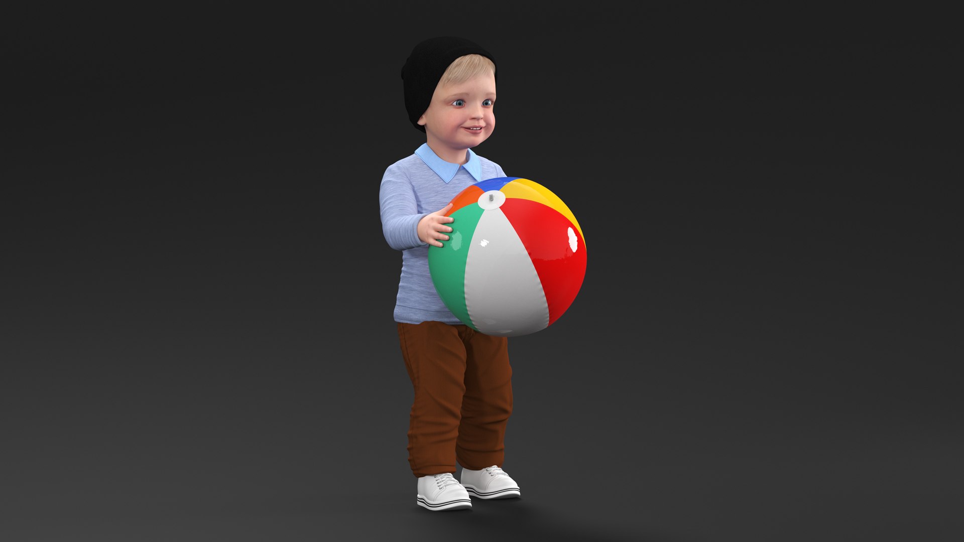 3D Model One Year Old Boy Playing With Ball - TurboSquid 2271649