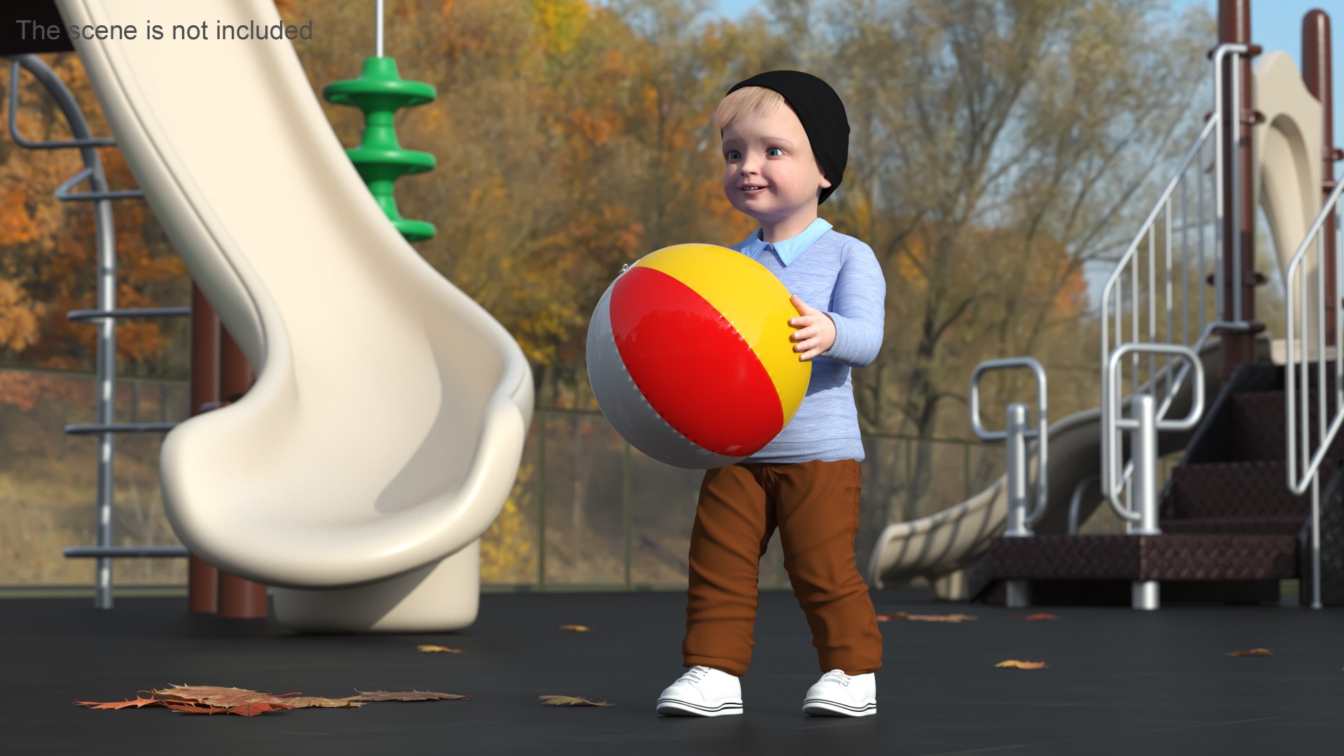 3D Model One Year Old Boy Playing With Ball - TurboSquid 2271649