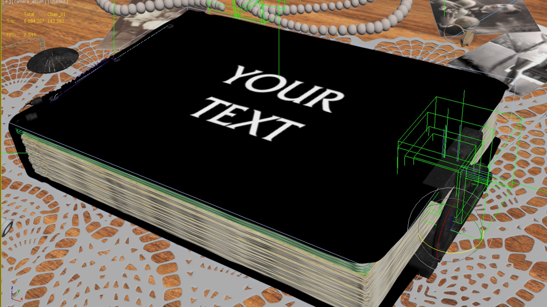 3d photoalbum camera animation model