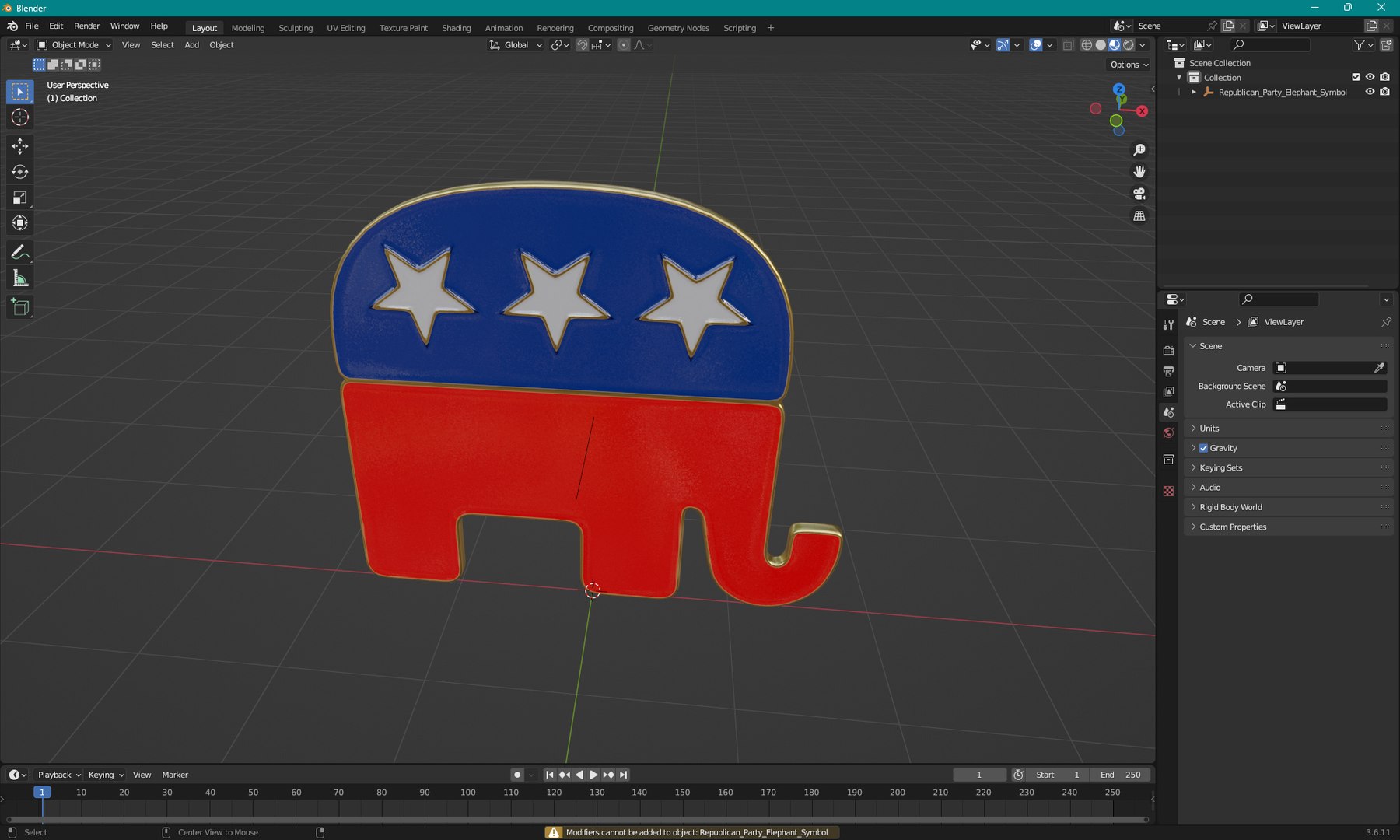 3D Republican Party Elephant Symbol Model - TurboSquid 2318962