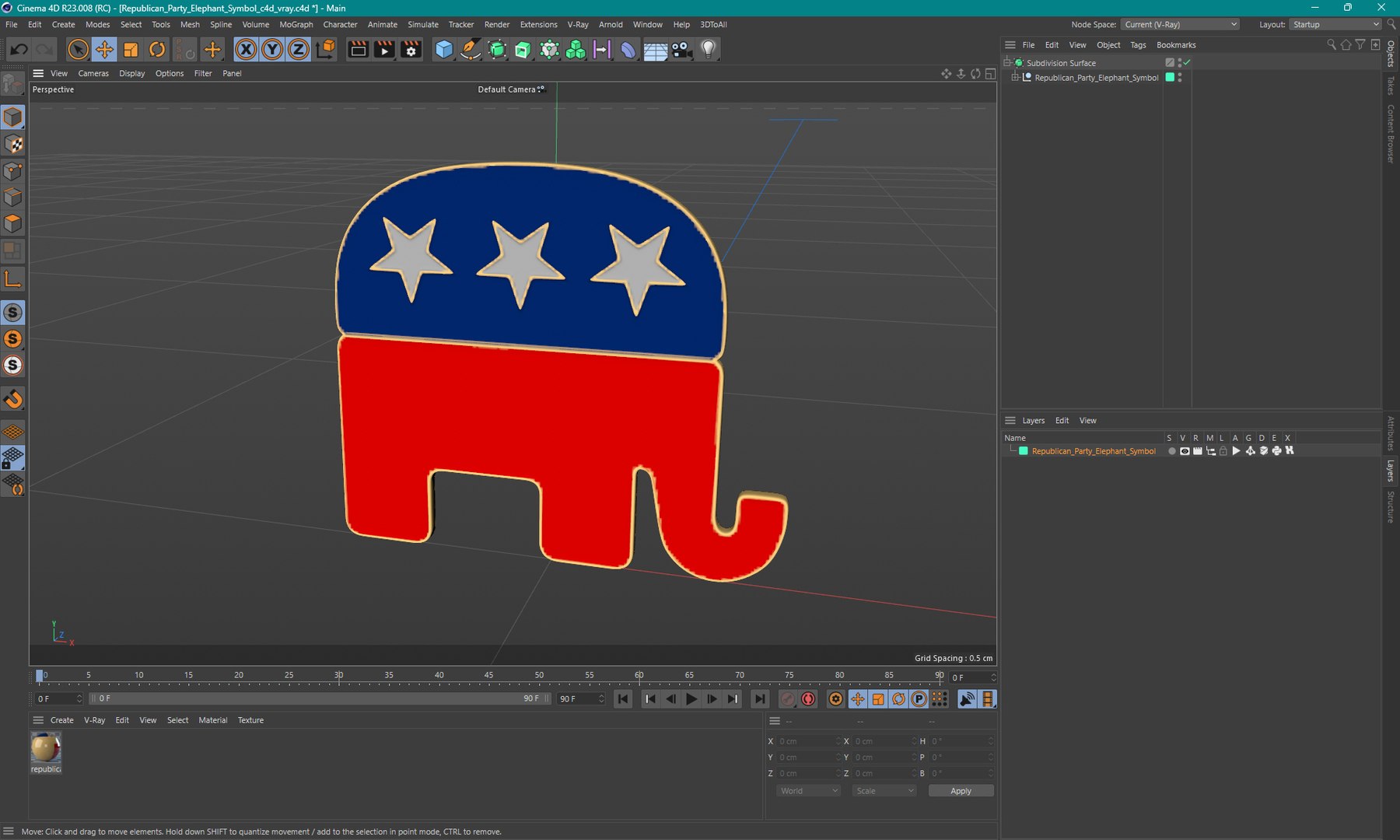 3D Republican Party Elephant Symbol Model - TurboSquid 2318962