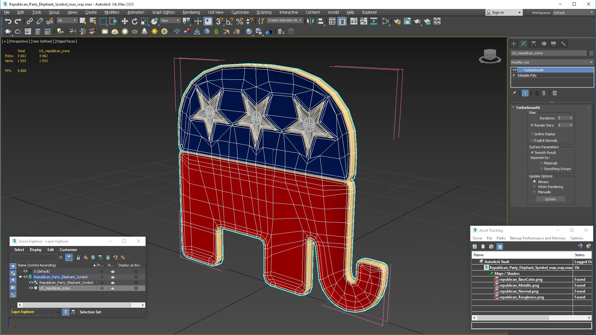 3D Republican Party Elephant Symbol Model - TurboSquid 2318962