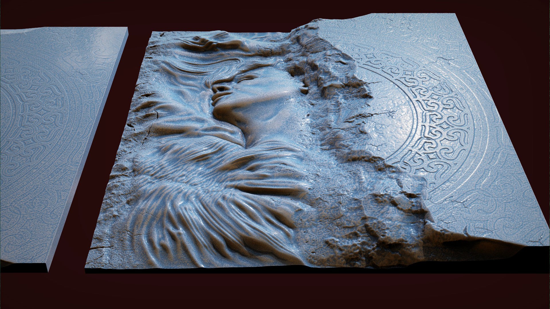 Woman bas relief wall decor 3D model - TurboSquid 2123336