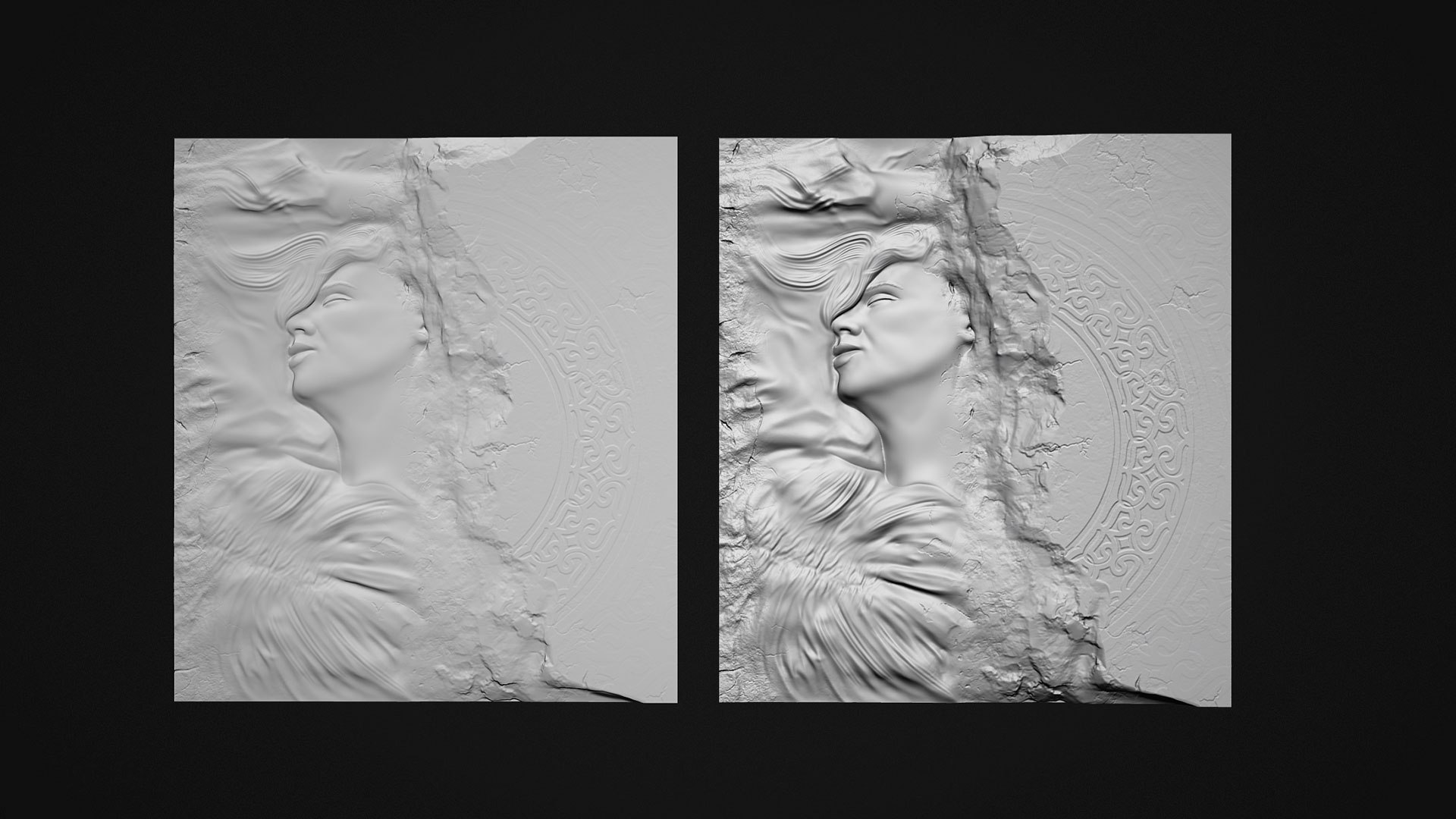 Woman bas relief wall decor 3D model - TurboSquid 2123336
