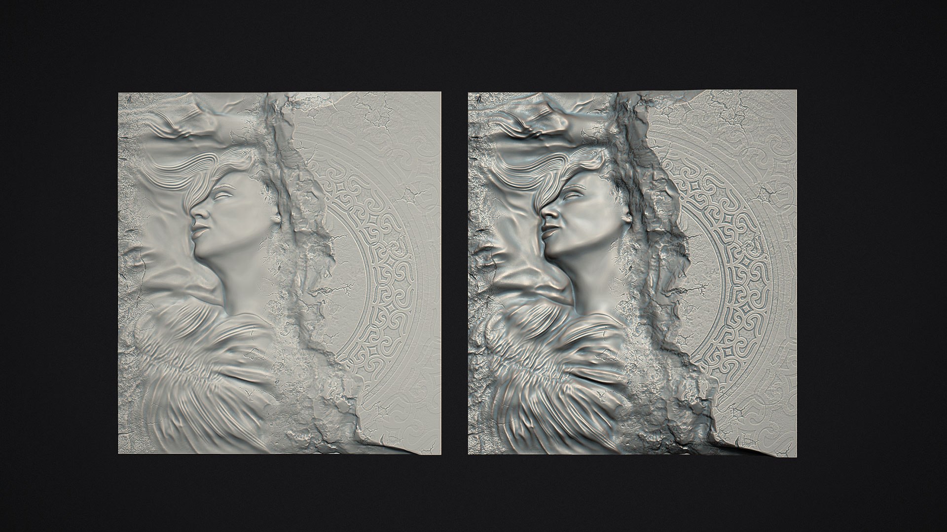 Woman bas relief wall decor 3D model - TurboSquid 2123336
