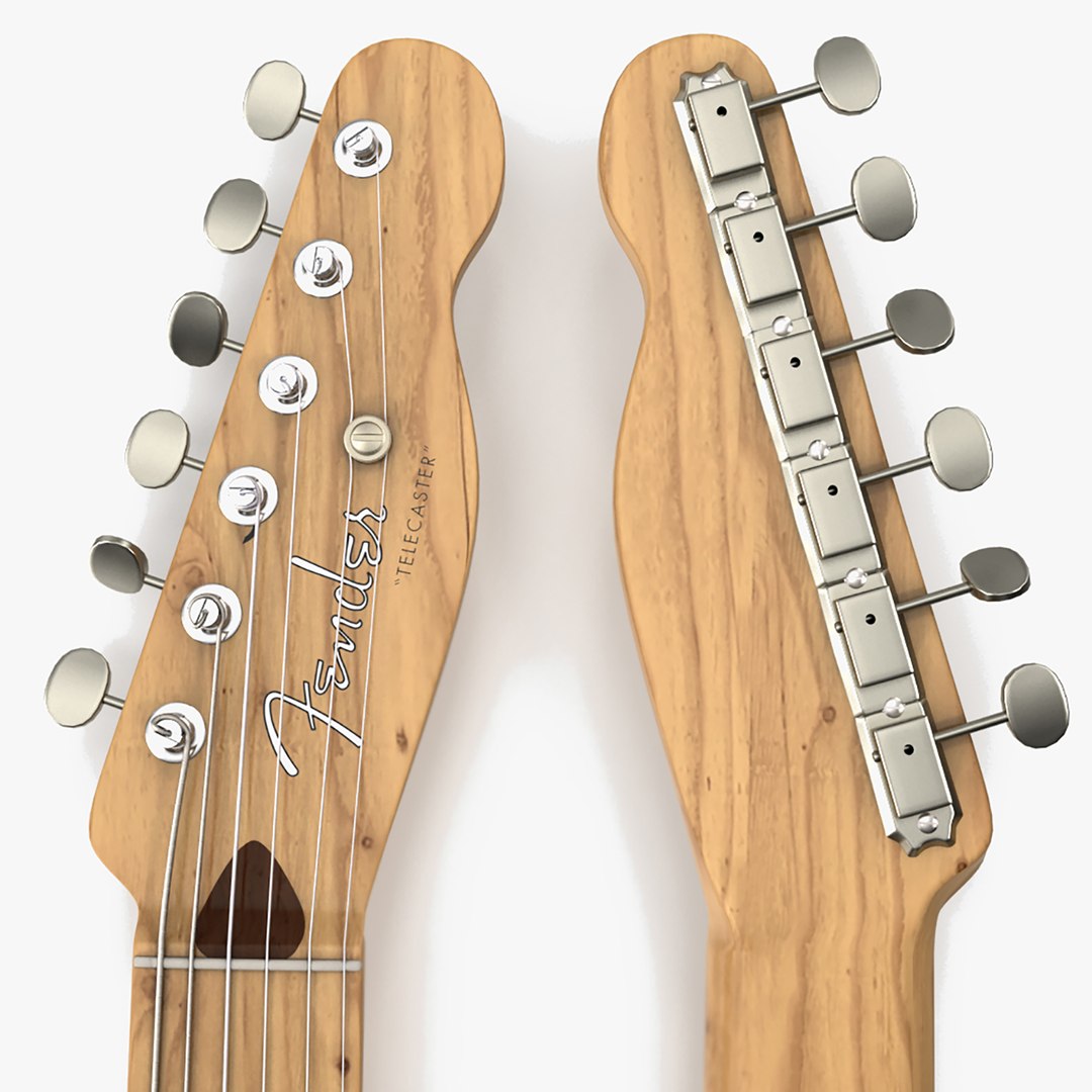 3D Fender Yellow Wooden Telecaster Electric Guitar Da1 - TurboSquid 1964069