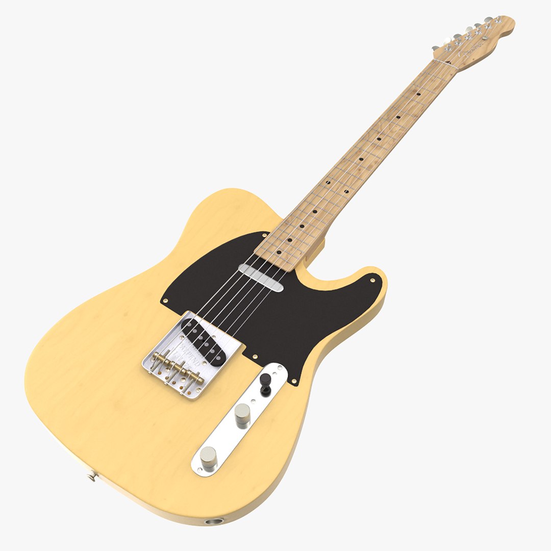 3D Fender Yellow Wooden Telecaster Electric Guitar Da1 - TurboSquid 1964069