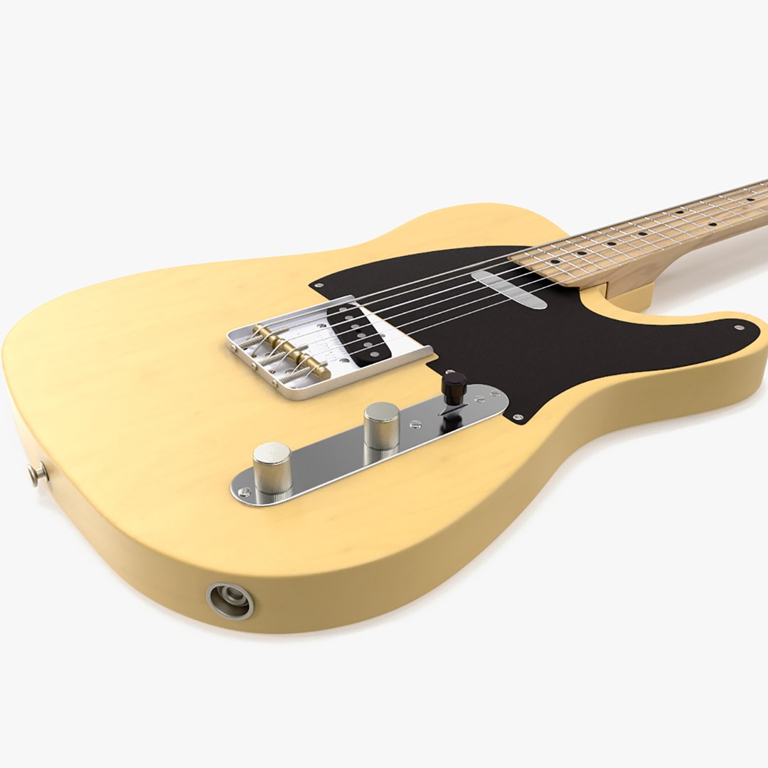 3D Fender Yellow Wooden Telecaster Electric Guitar Da1 - TurboSquid 1964069