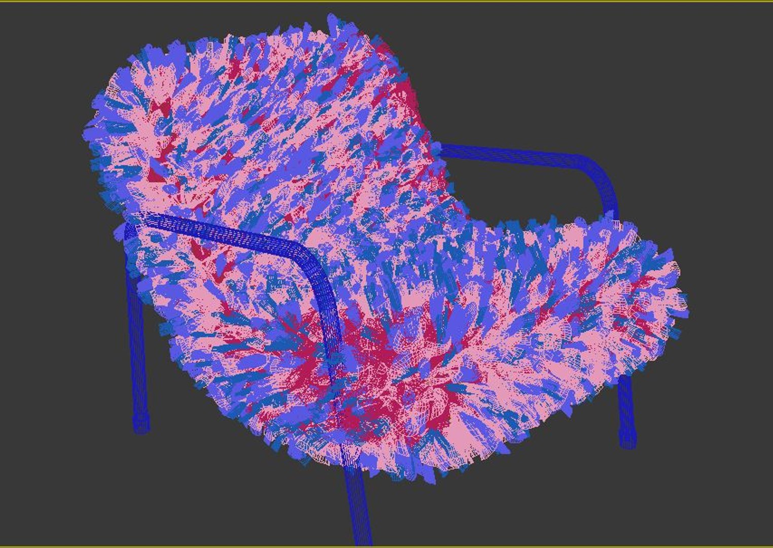 3d model hand chair fabric rags