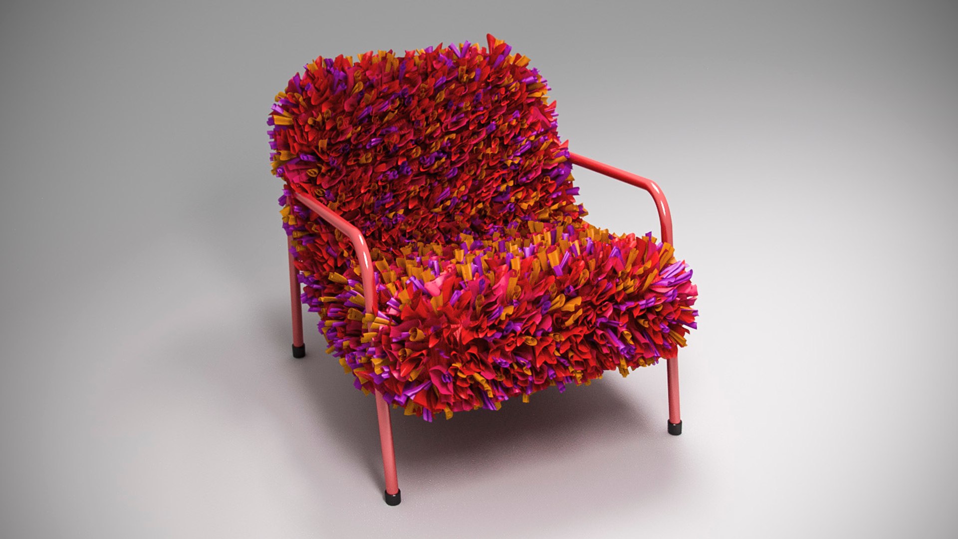 3d model hand chair fabric rags