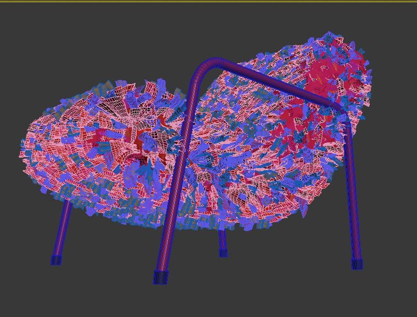 3d model hand chair fabric rags