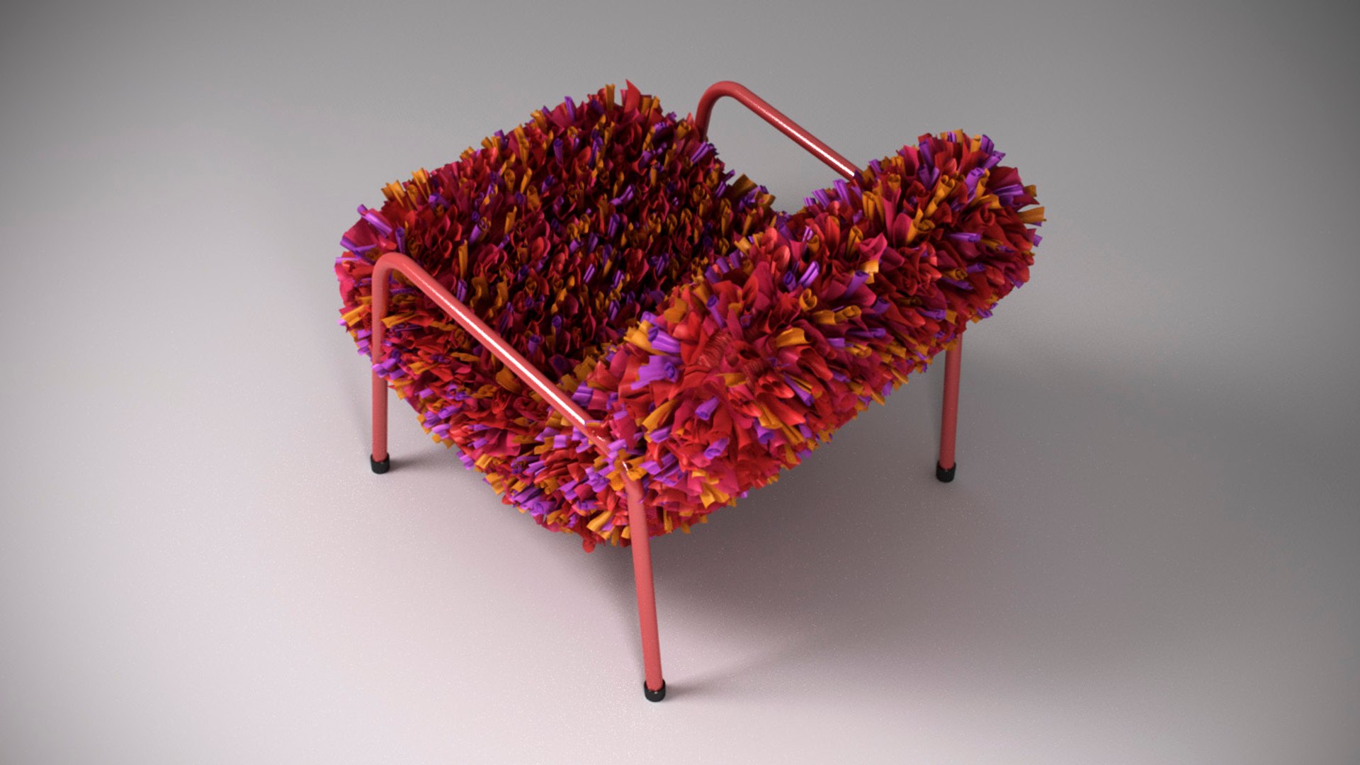 3d model hand chair fabric rags