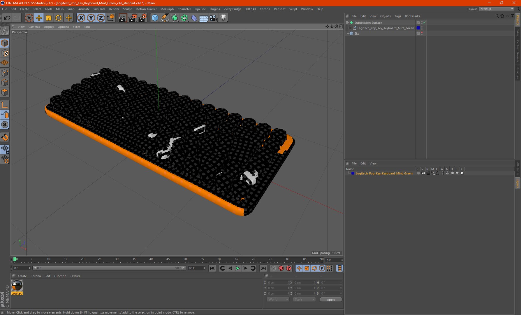 Logitech Pop Key Keyboard Mint Green 3D model - TurboSquid 1974424