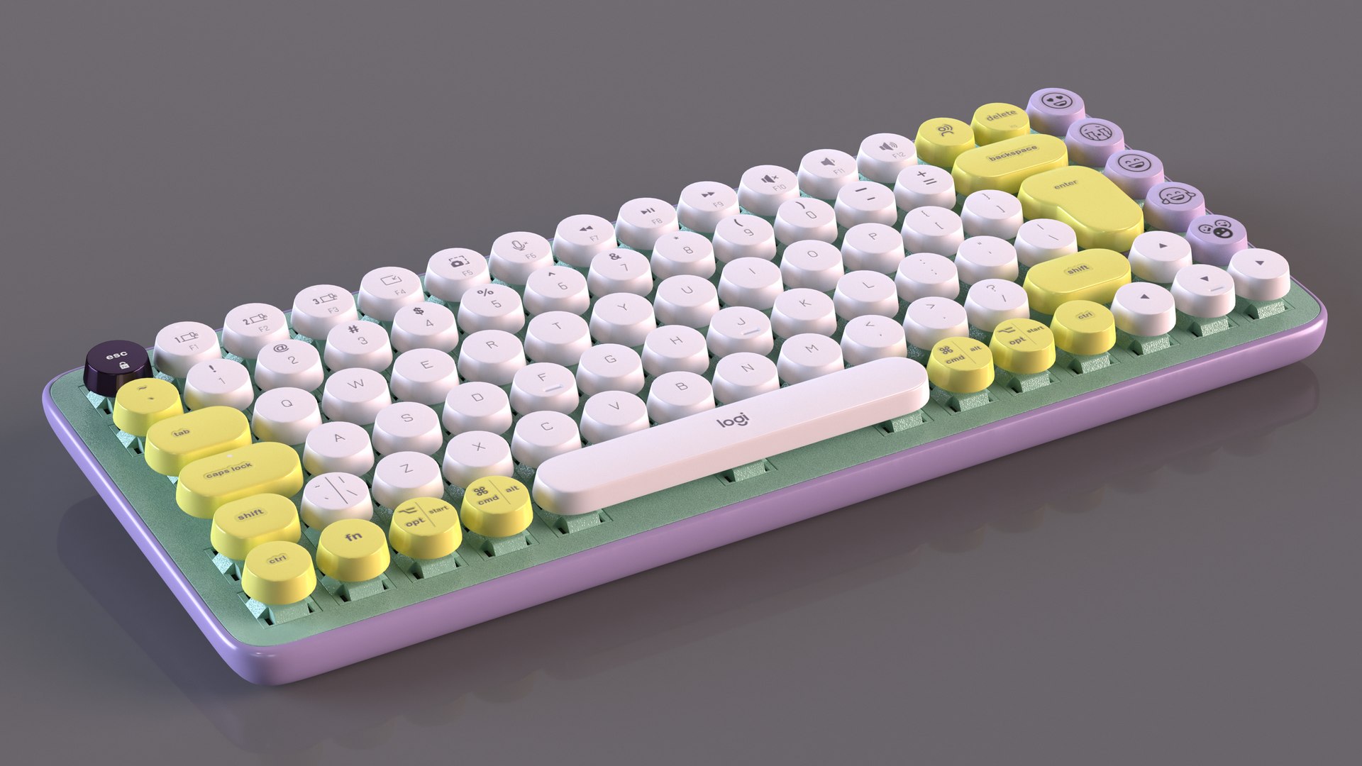 Logitech Pop Key Keyboard Mint Green 3D Model - TurboSquid 1974424