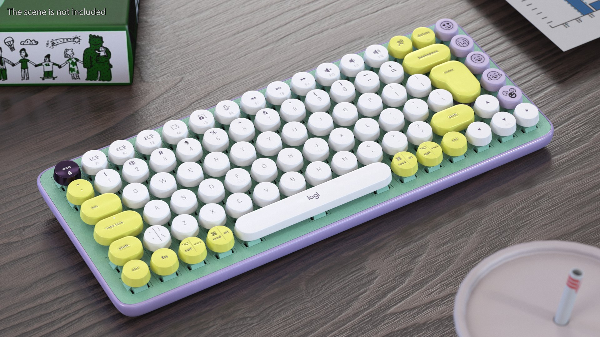 Logitech Pop Key Keyboard Mint Green 3D Model - TurboSquid 1974424