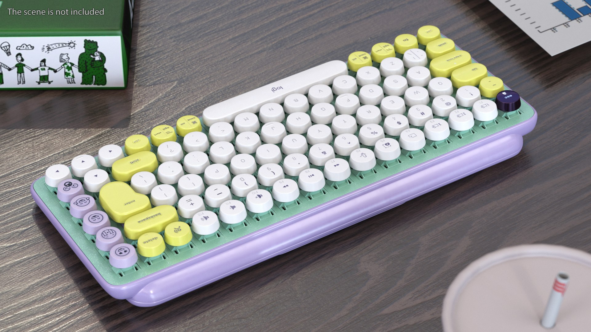 Logitech Pop Key Keyboard Mint Green 3D Model - TurboSquid 1974424