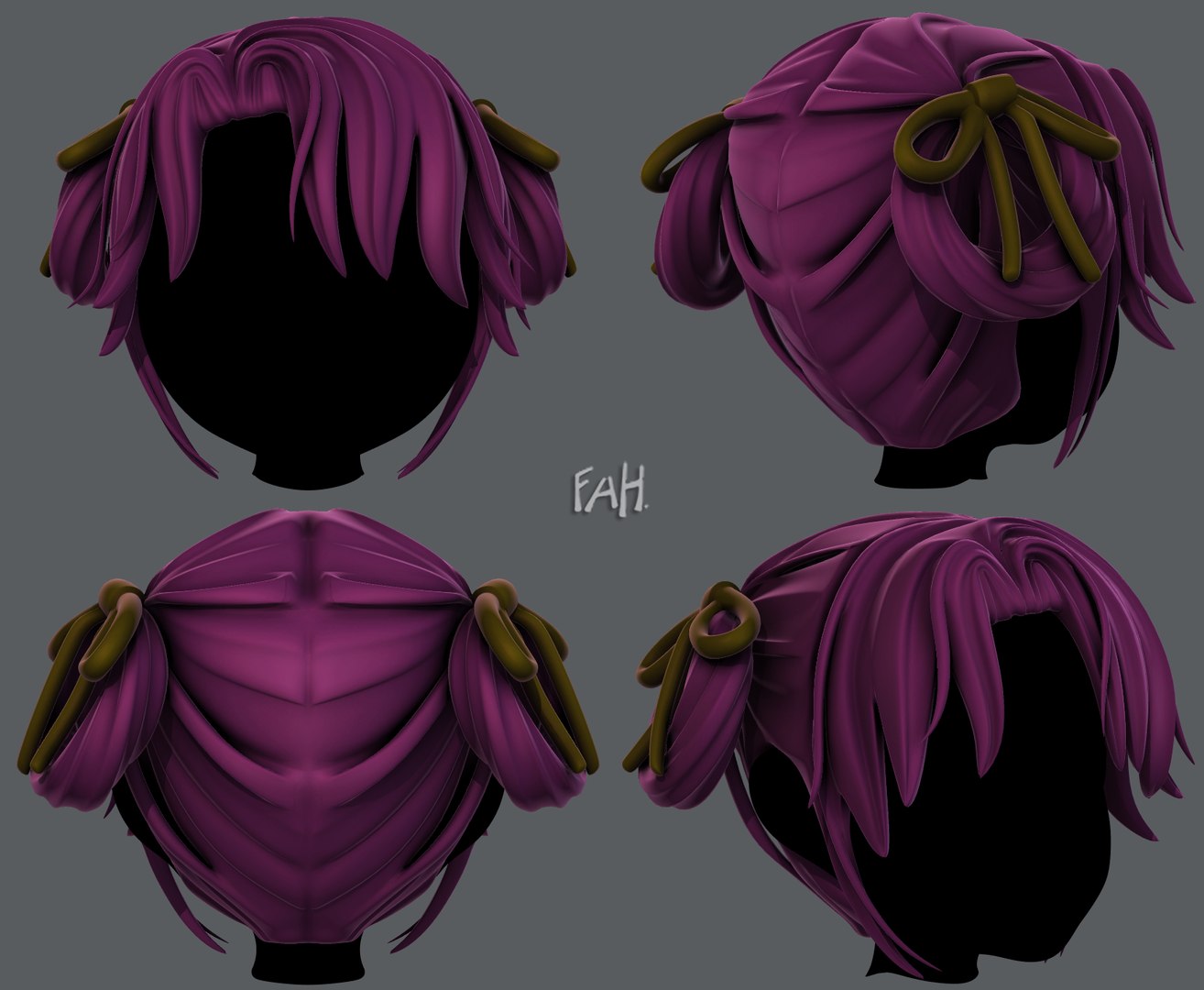 Hair style girl v54 3D model - TurboSquid 1359478