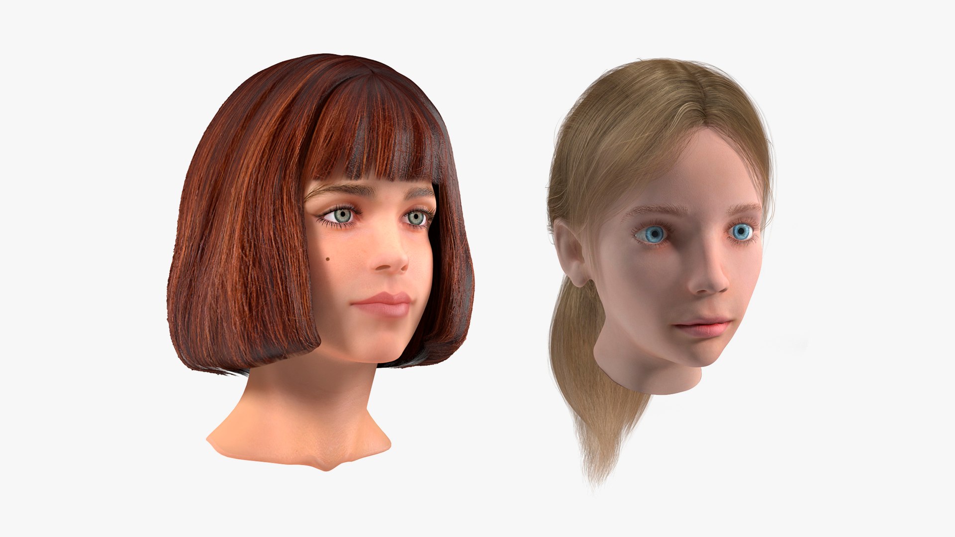 3D Kid Girl Heads Collection Model - TurboSquid 2001197