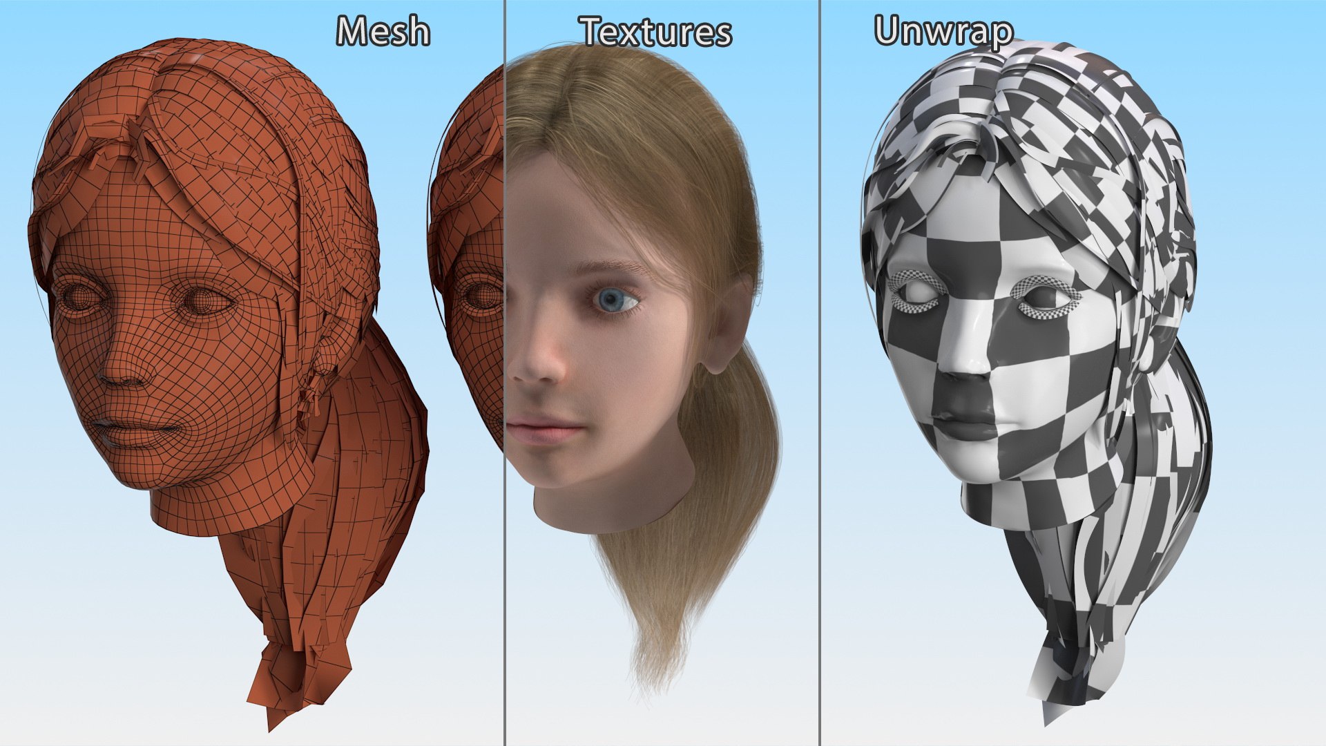 3D Kid Girl Heads Collection Model - TurboSquid 2001197