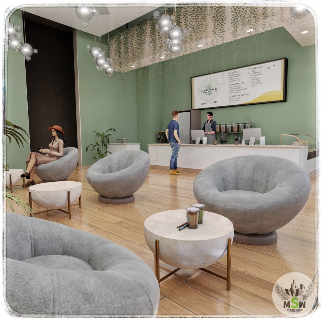 Bamboo Bubble Tea Cafe Blender Scene 3D Model - TurboSquid 2301139