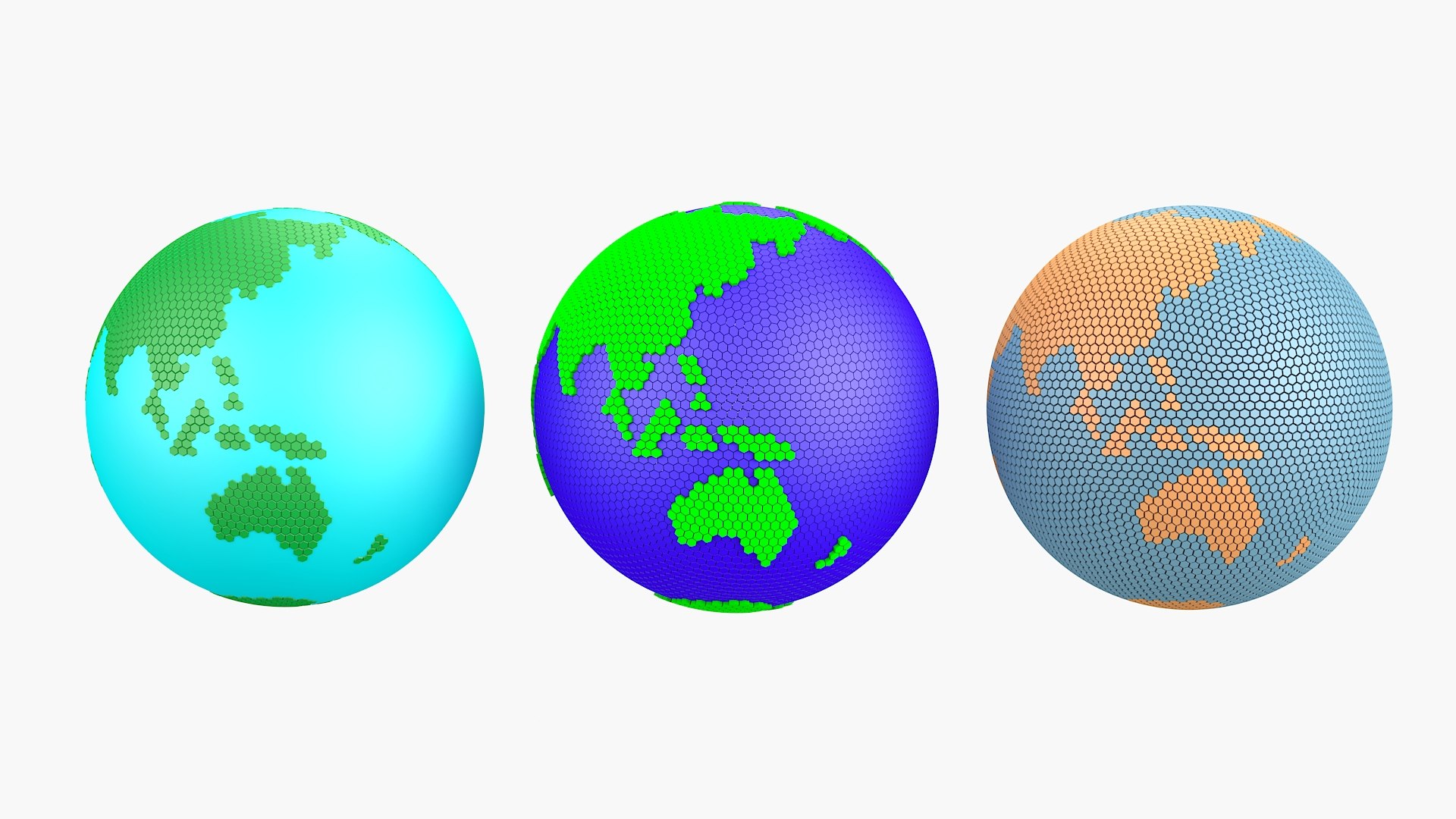 Earth Hexagons Model - TurboSquid 1257508