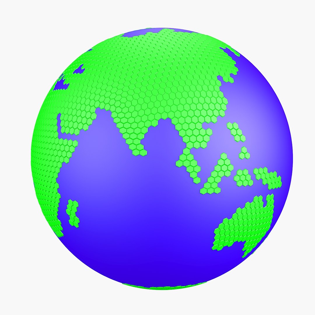 Earth Hexagons Model - TurboSquid 1257508