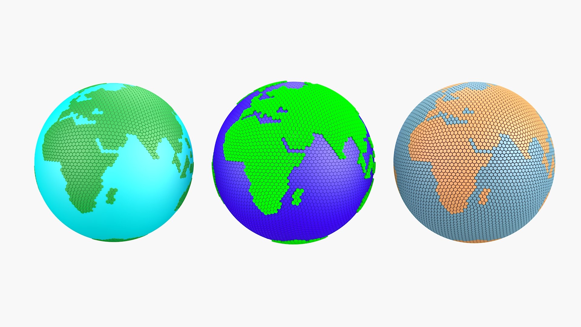 Earth Hexagons Model - TurboSquid 1257508